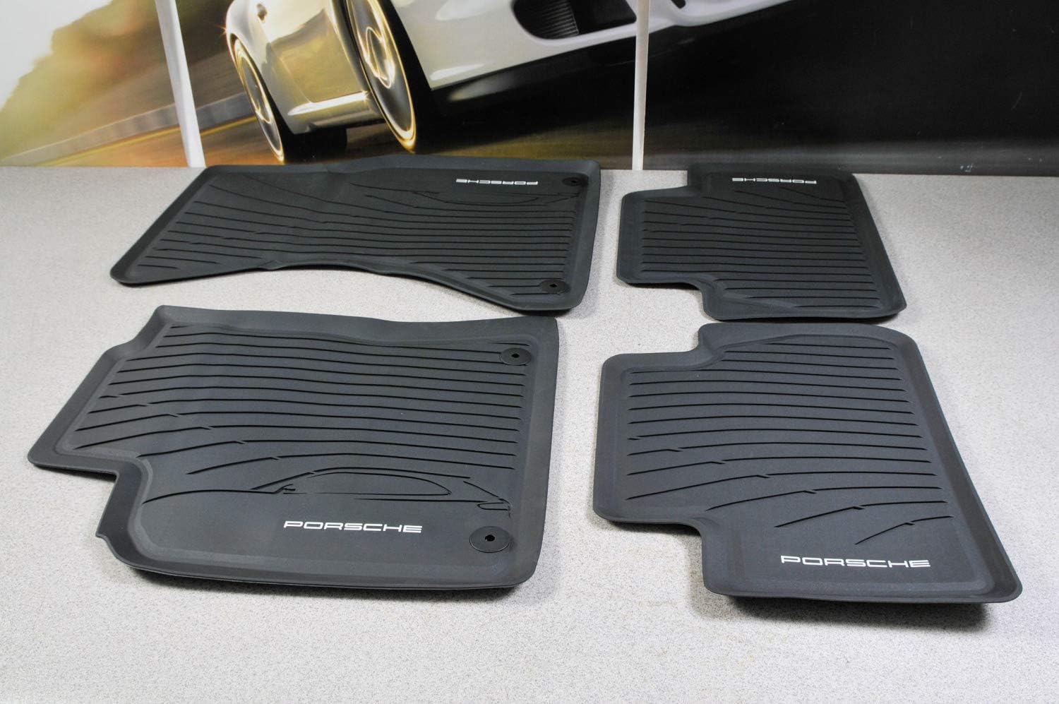 Amazon.com: Porsche Genuine Macan All Weather Floor Mats in Agate Gray ...