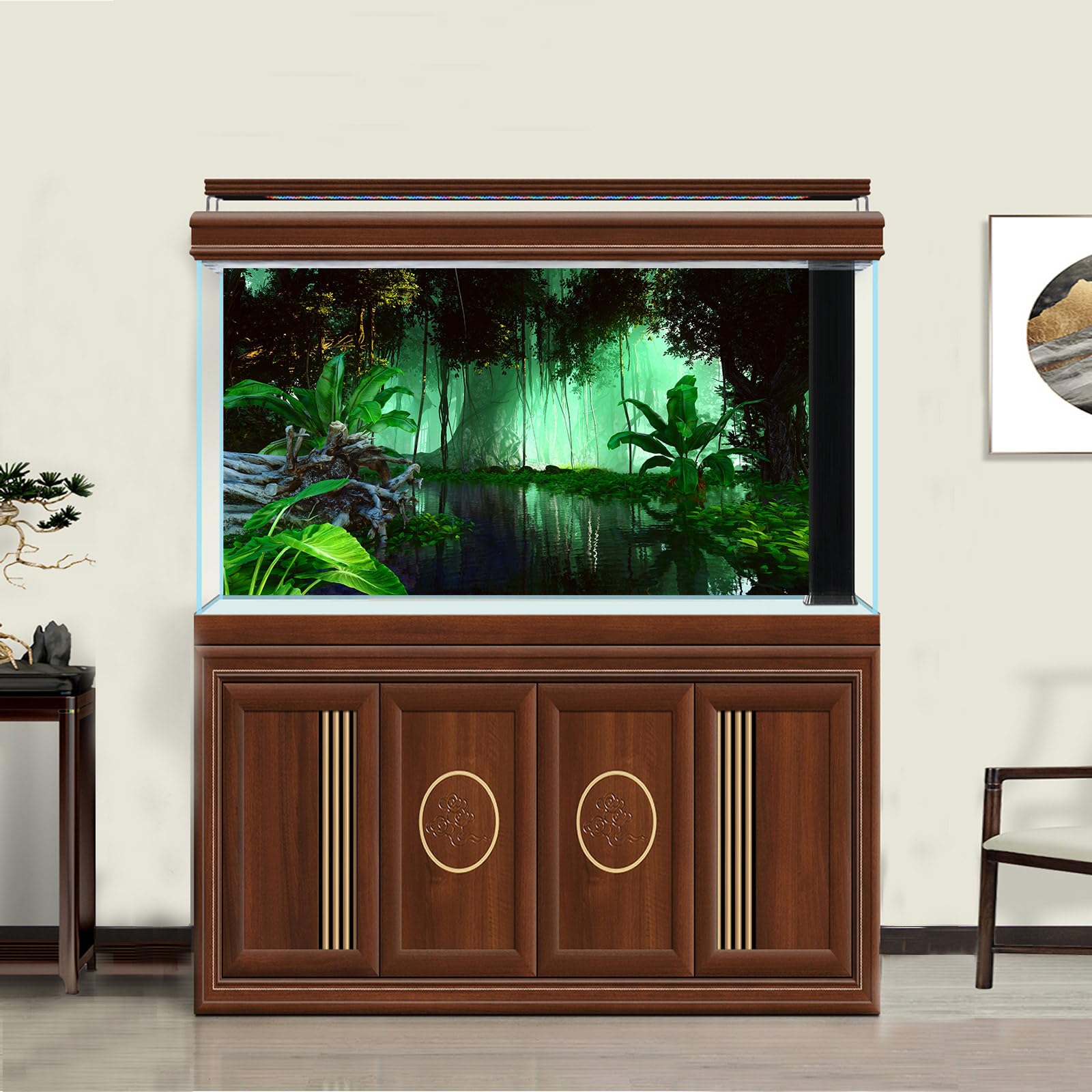 Snapklik.com : Rainforest Aquarium Background Tropical Forest Fish Tank ...