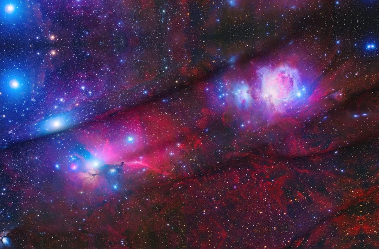 Amazon.com: Spoonflower Fabric - Galaxy Bright Nebula Cosmos Printed on ...