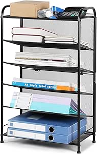 Kntiwiwo 6 Trays File Organizer Beside Desk, Paper Organizer file ...