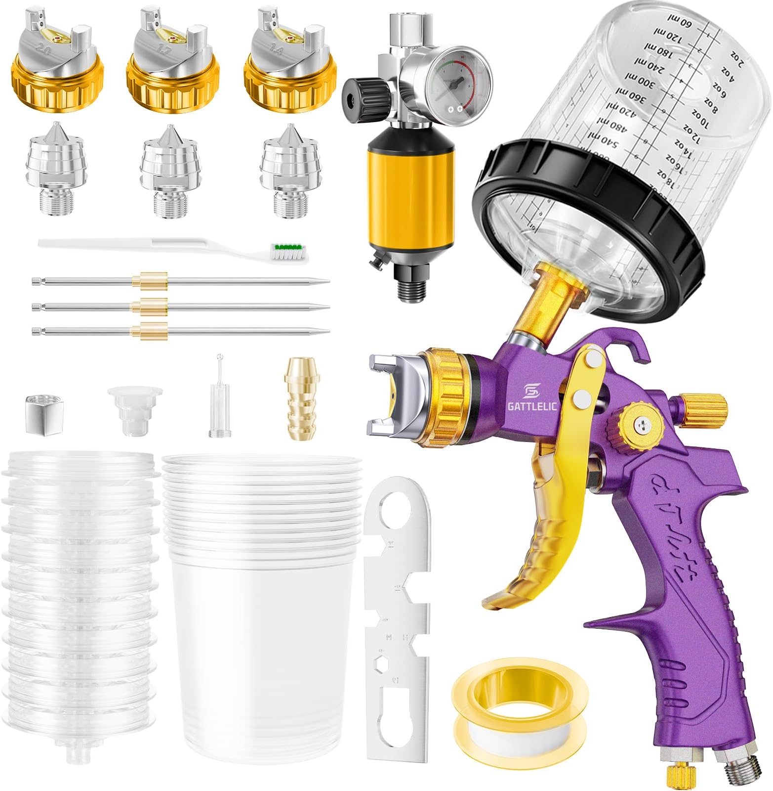 Amazon.com : HVLP Spray Gun Pro Series - Professional Spray Gun for ...