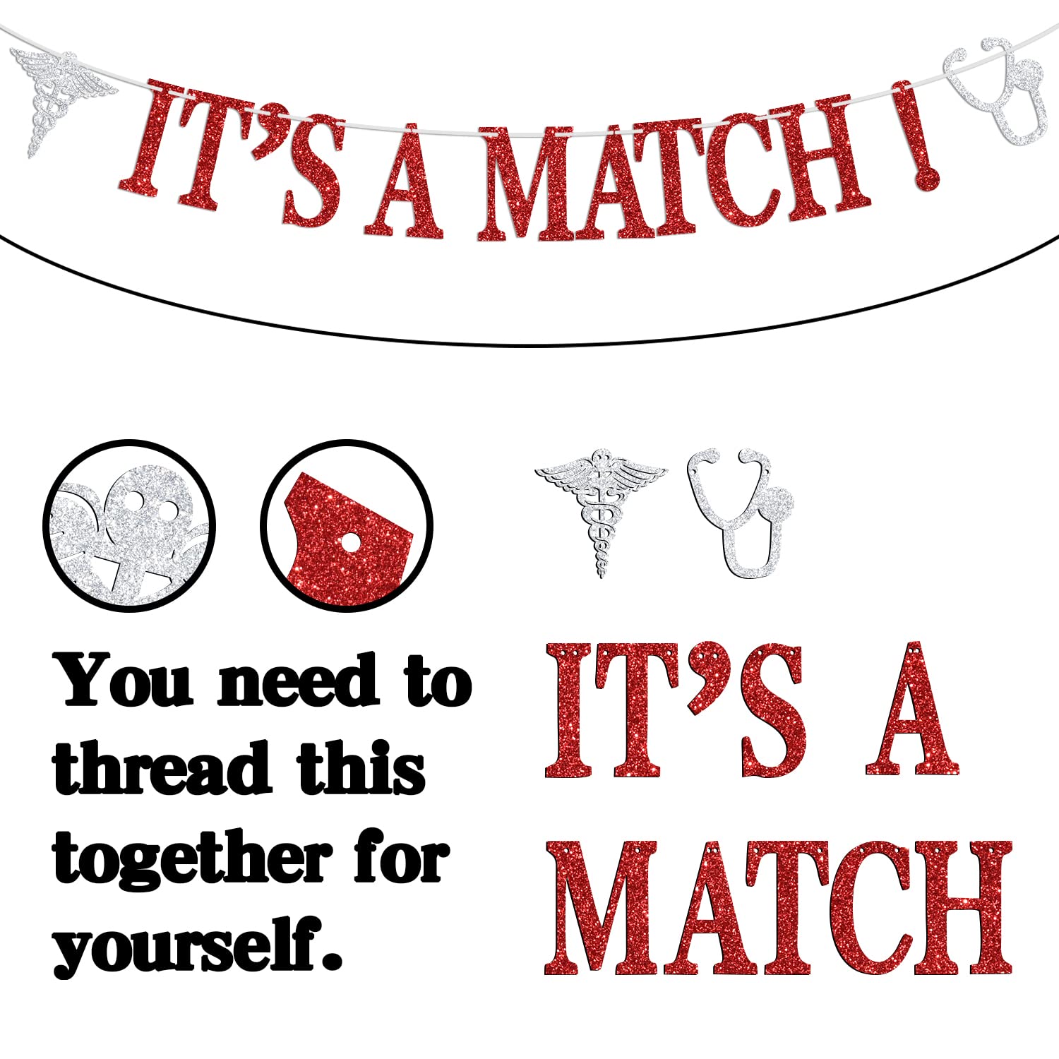 Snapklik.com : Its A Match Banner, Residency Match Day Sign, Congrats ...