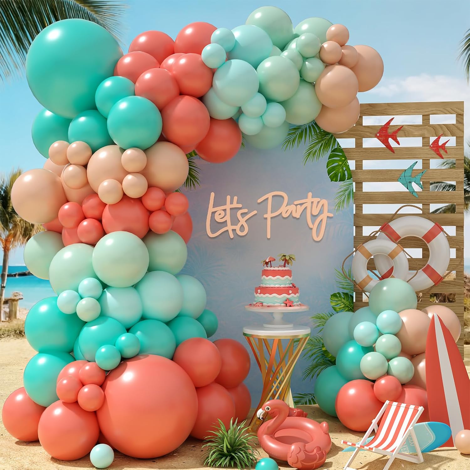 Amazon.com: Hawaii Balloons Arch Kit, Tropical Balloon Garland with ...