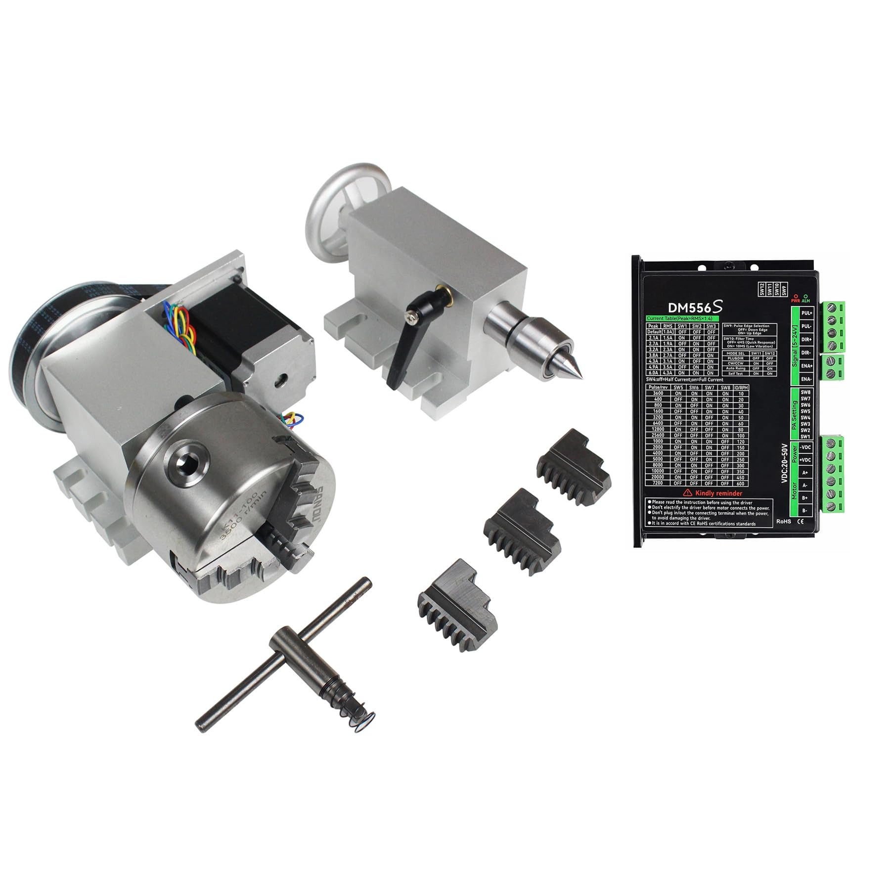 CNCTOPBAOS CNC Router Rotary 4th Axis Dividing Head,K11-100mm 3 Jaw ...