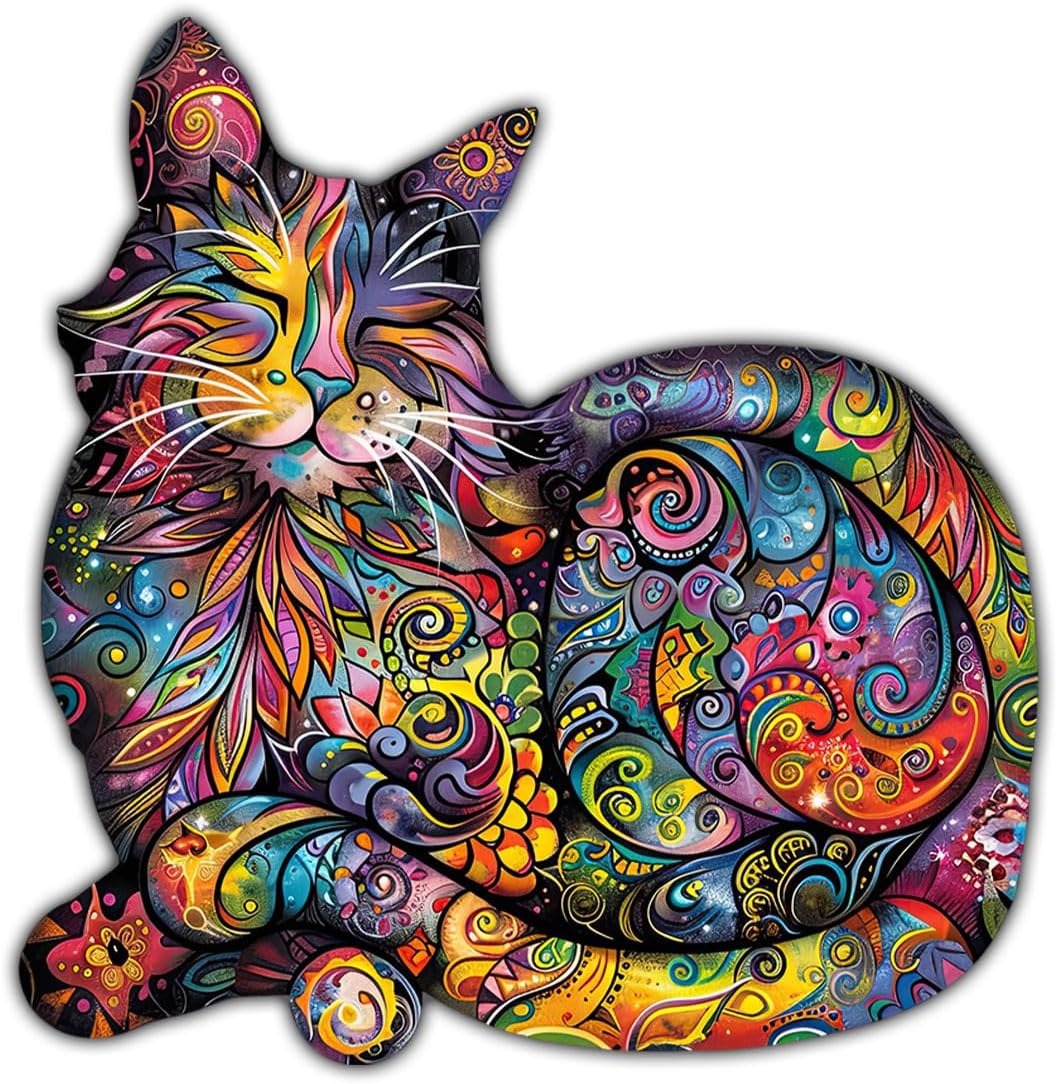 Amazon.com: (3Pcs) Cat Funky Colors Glow Vinyl Bumper Decal Sticker ...