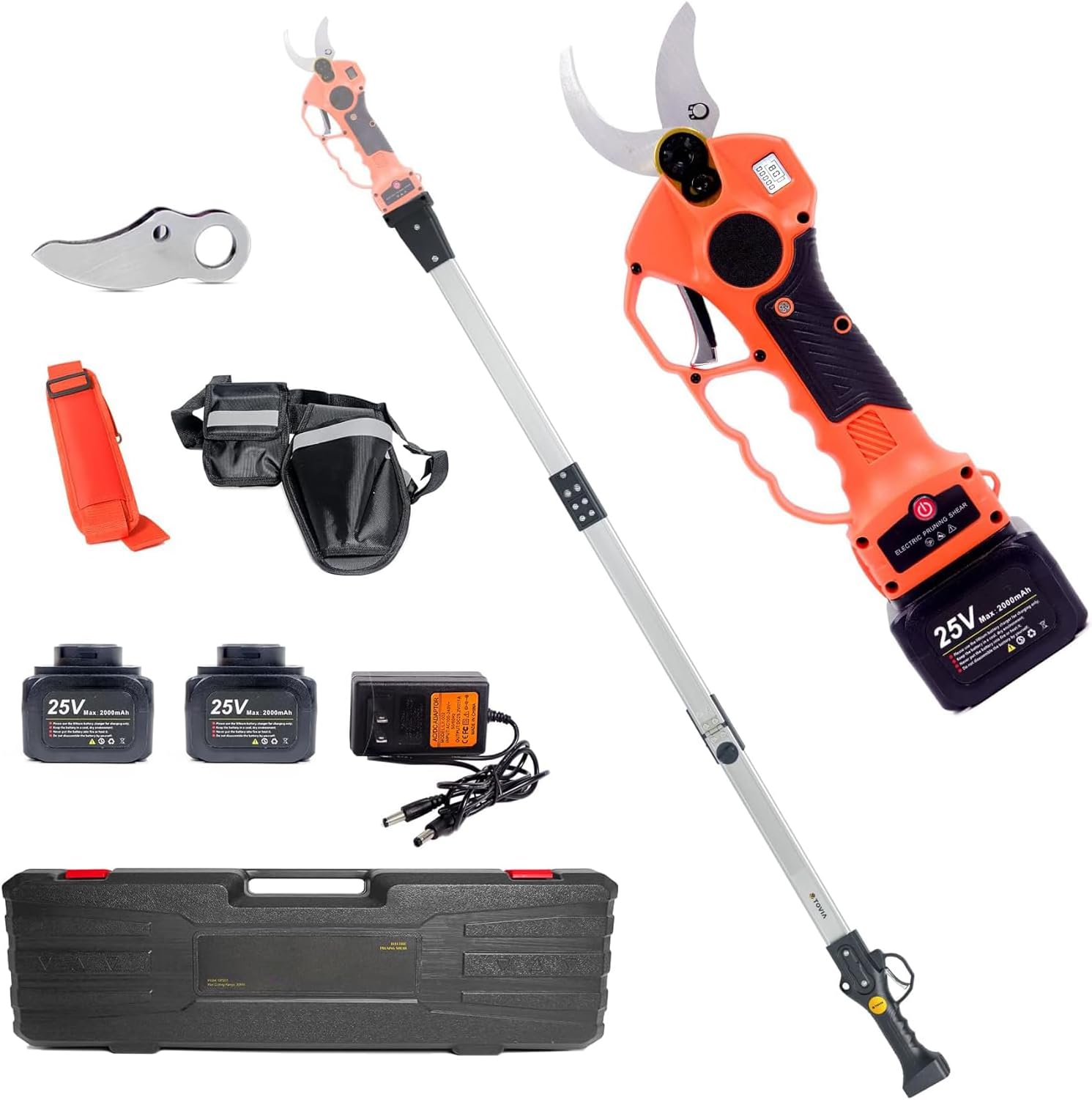 forbici potatura a batteria, batteria da 25V Li-Ion in 2 pezzi ...