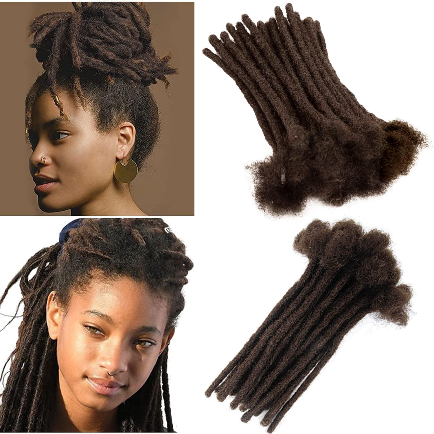 Amazon.com : ICRAB 14Inch 0.6cm Width Loc Extensions 60 Strands 100% ...