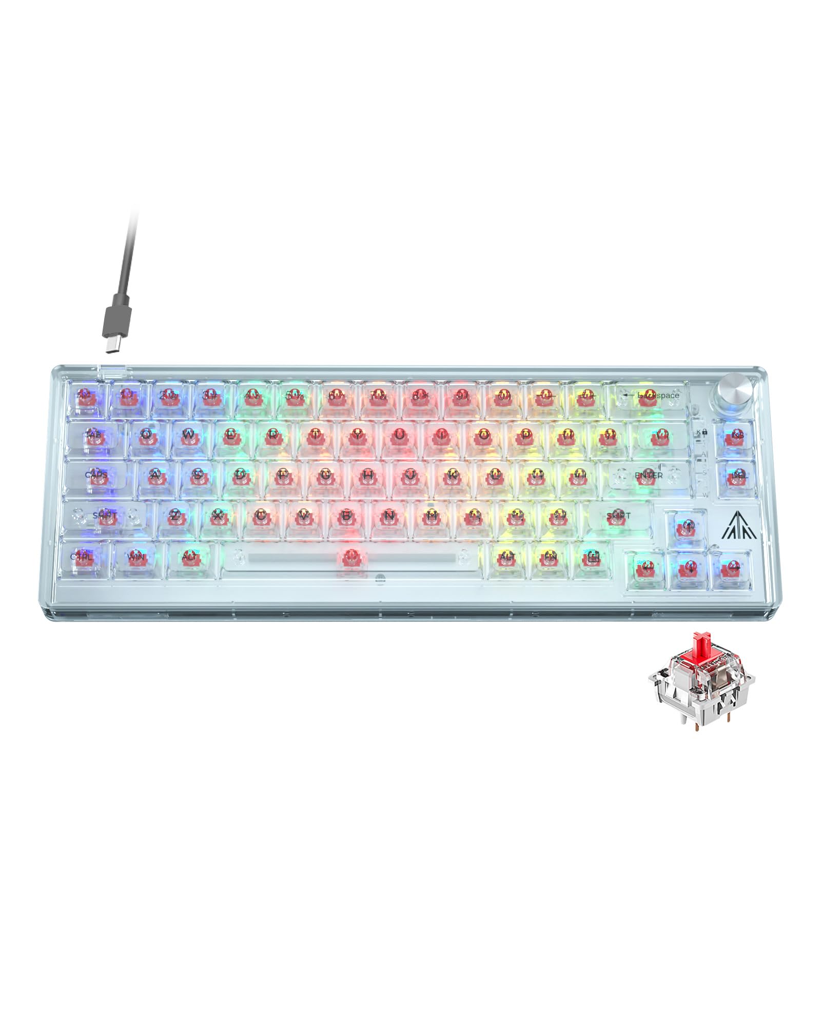 Snapklik.com : SOLAKAKA SK966 White 65% Wired Mechanical Keyboard
