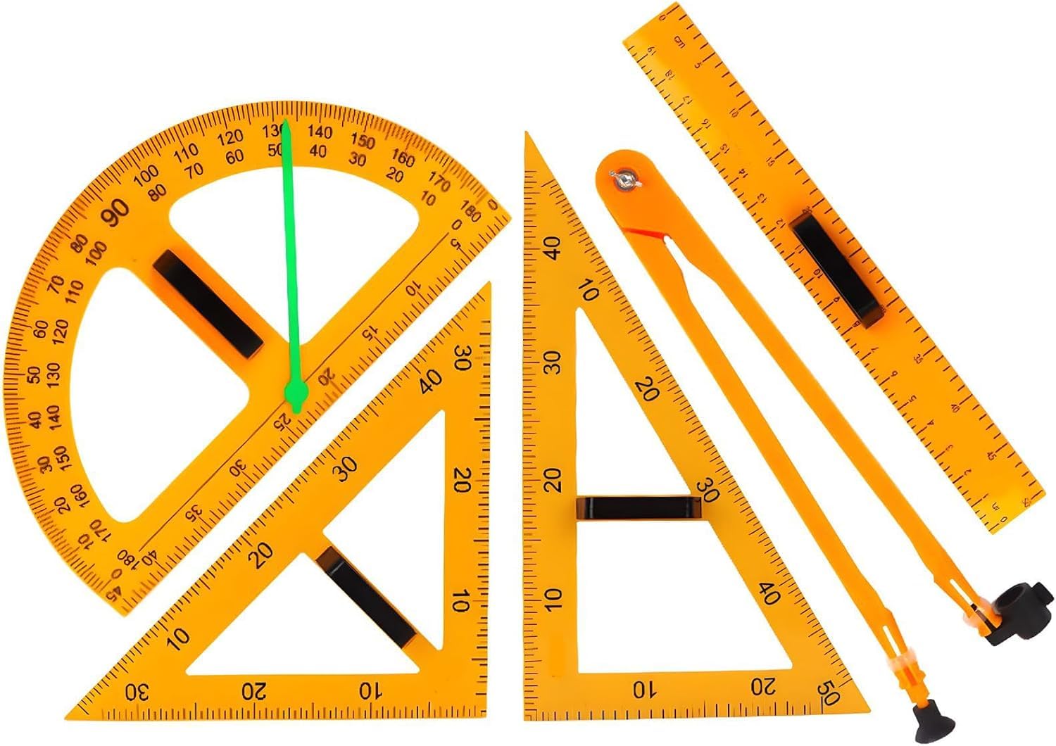 Amazon.com : Magnetic Geometry Tool, Protractor, 2 Triangle Rulers Easy ...