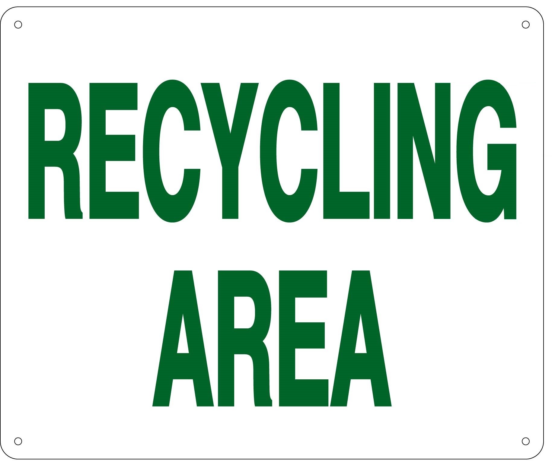 Recycling Area Sign (Aluminium 10X12 inch): Amazon.com: Industrial ...