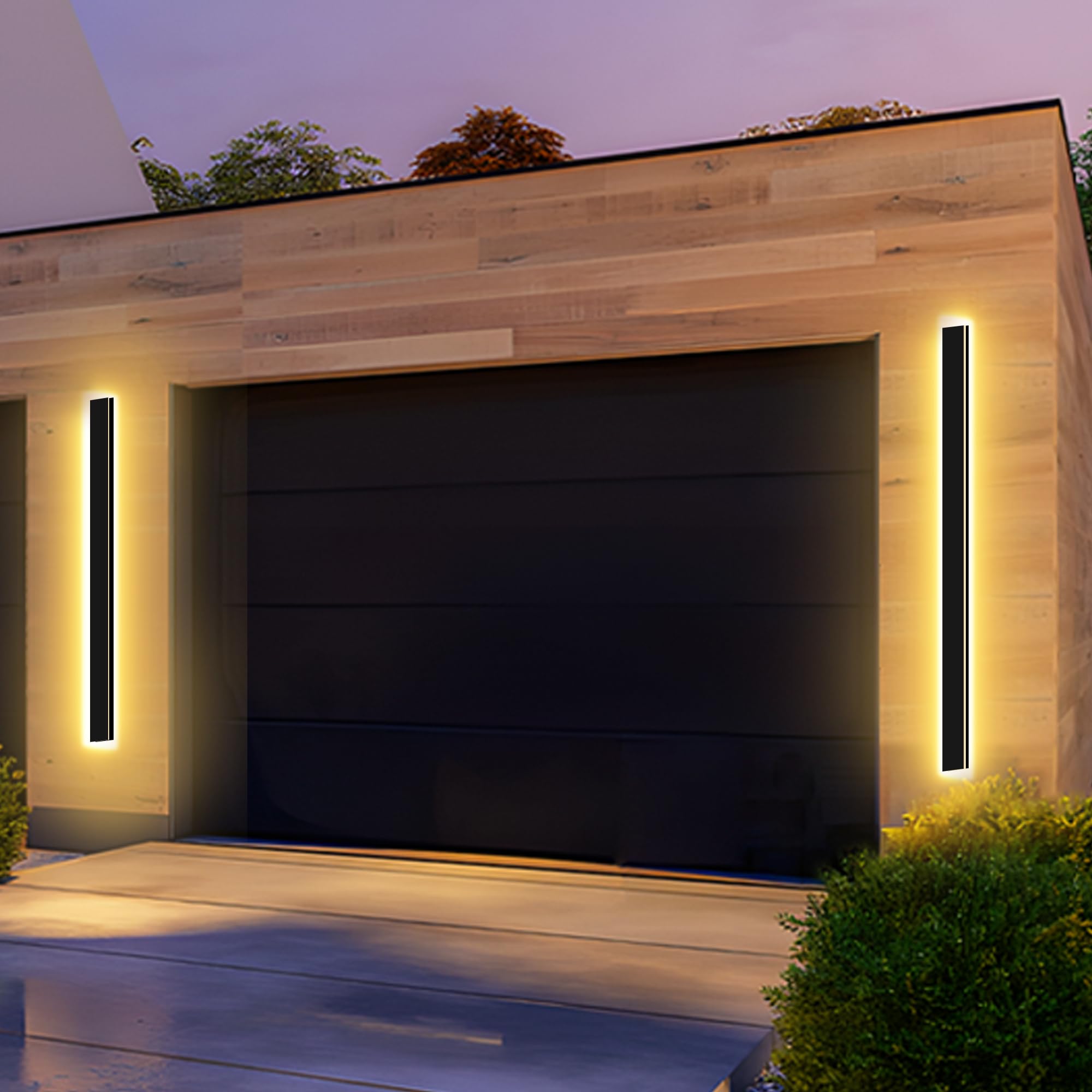 Levxhotty 2Pcs 31 inch Modern Outdoor Wall Light,3000K-6000K Dimmable ...