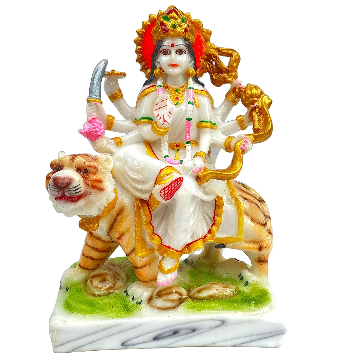 Buy KRISHNAGALLERY1 Marble Durga Ma Sherawali MATA Murti Statue Vaishno ...