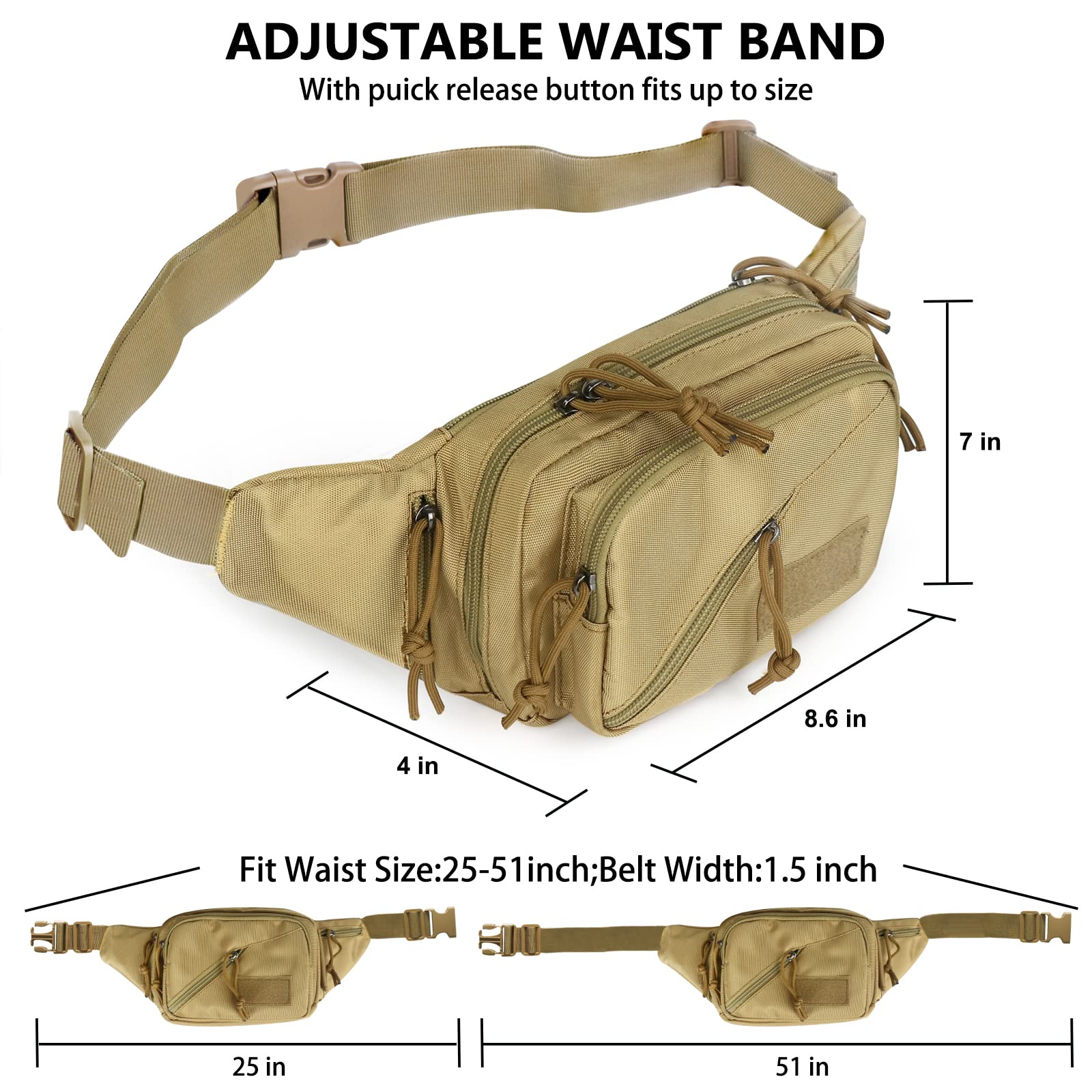 Snapklik.com : LarKoo Concealed Carry Pistol Waist Bag Tactical Conceal ...