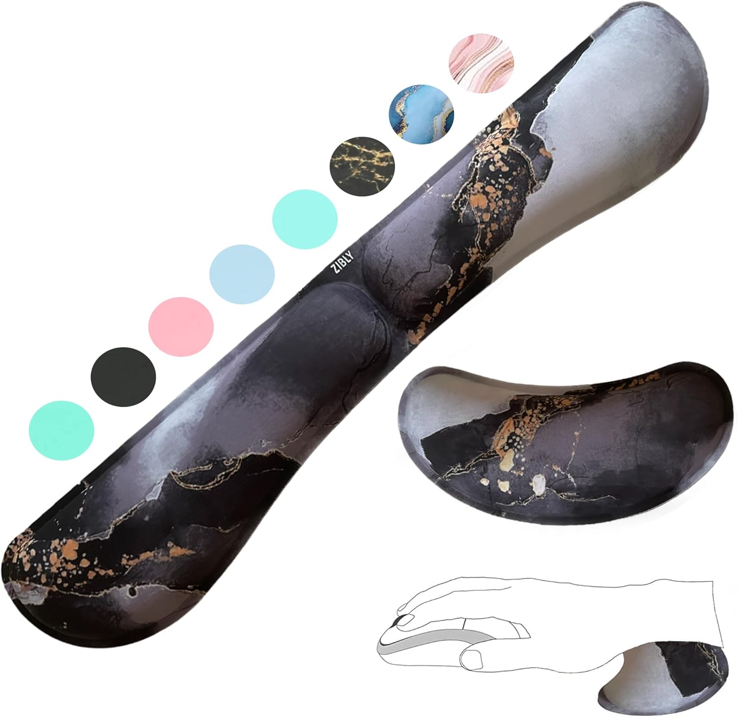 ZIBLY Wrist Rest Keyboard and Mouse Set - Non-Slip Ergonomic Wrist ...