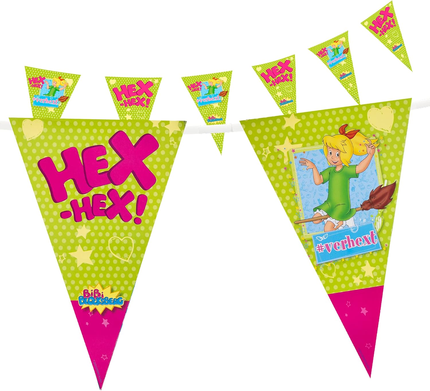 Party Factory `Bibi Blocksberg´ Wimpelkette Papier mit 10 Wimpeln ...