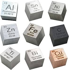 Amazon.co.jp: TIHONORI 9 PCS METAL ELEMENT CUBE SET - Density Cube Set ...
