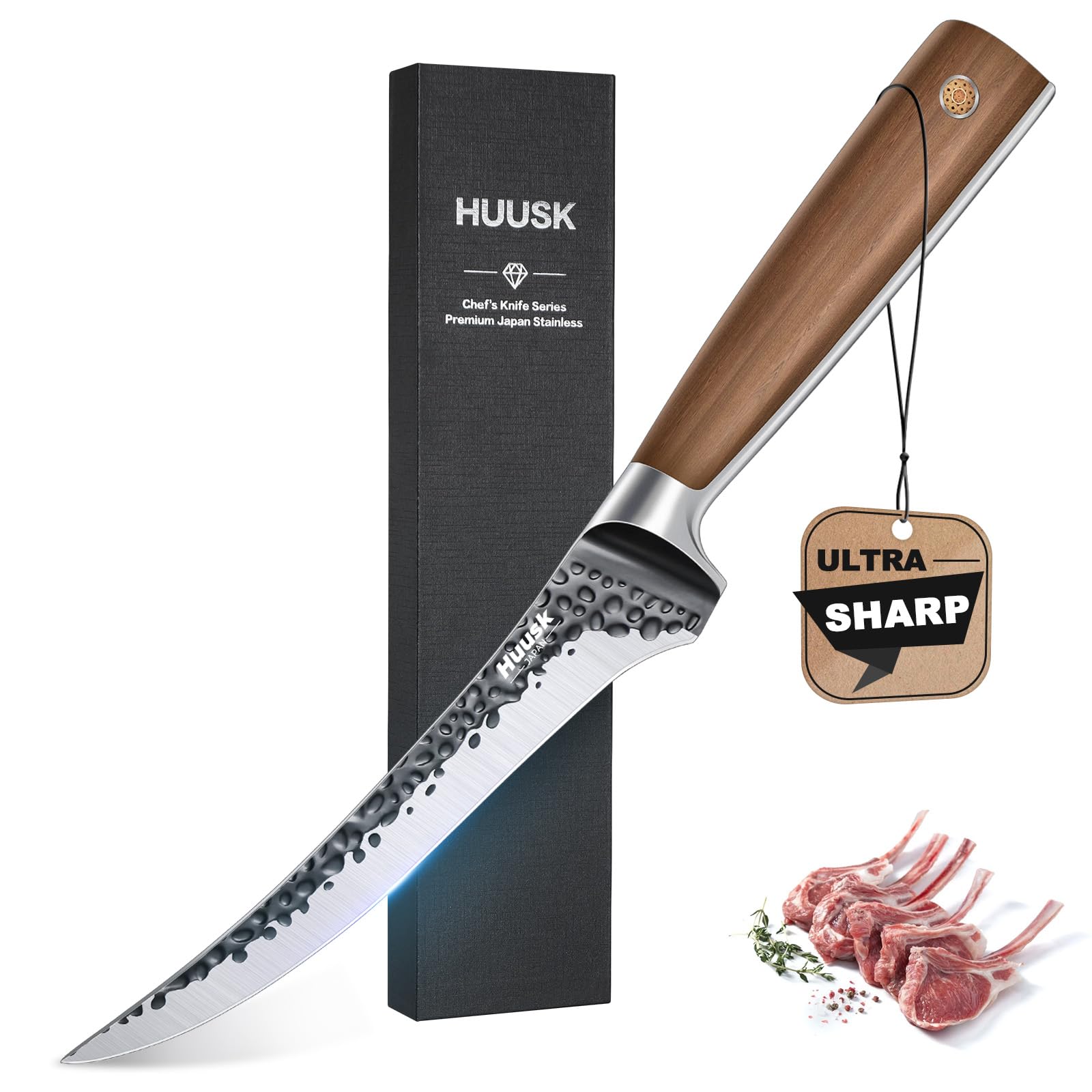 Amazon.com: Huusk Boning Knife 6 Inch Fillet Knife for Meat Brisket ...