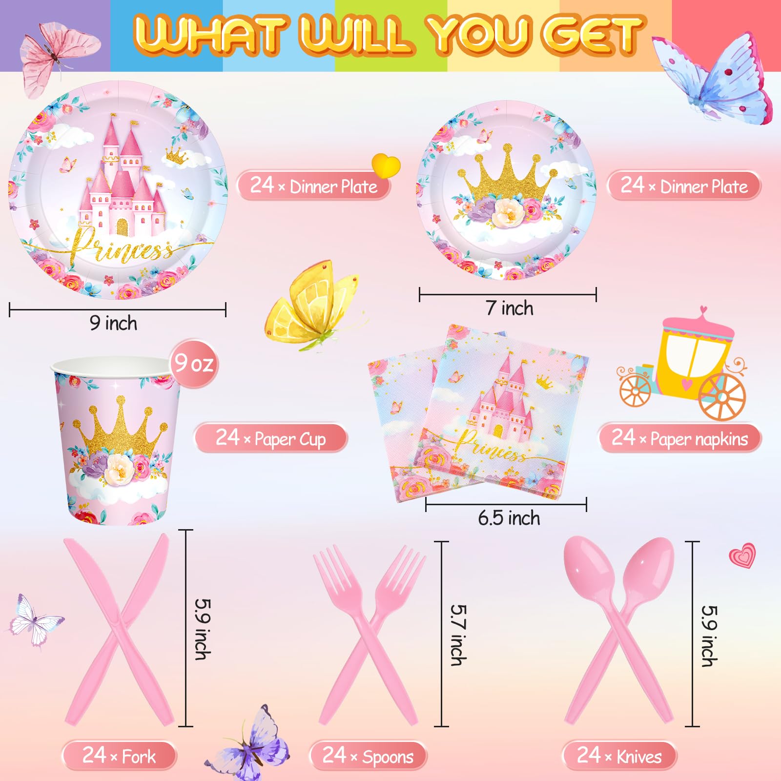 Princess Plates And Napkins Princess Theme Party Paper Plate Tableware ...