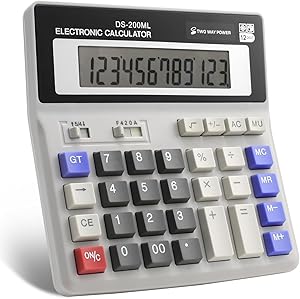 Amazon.com : Desktop Calculator Large LCD Display 12-Digit Big Number, Large Keys Standard ...