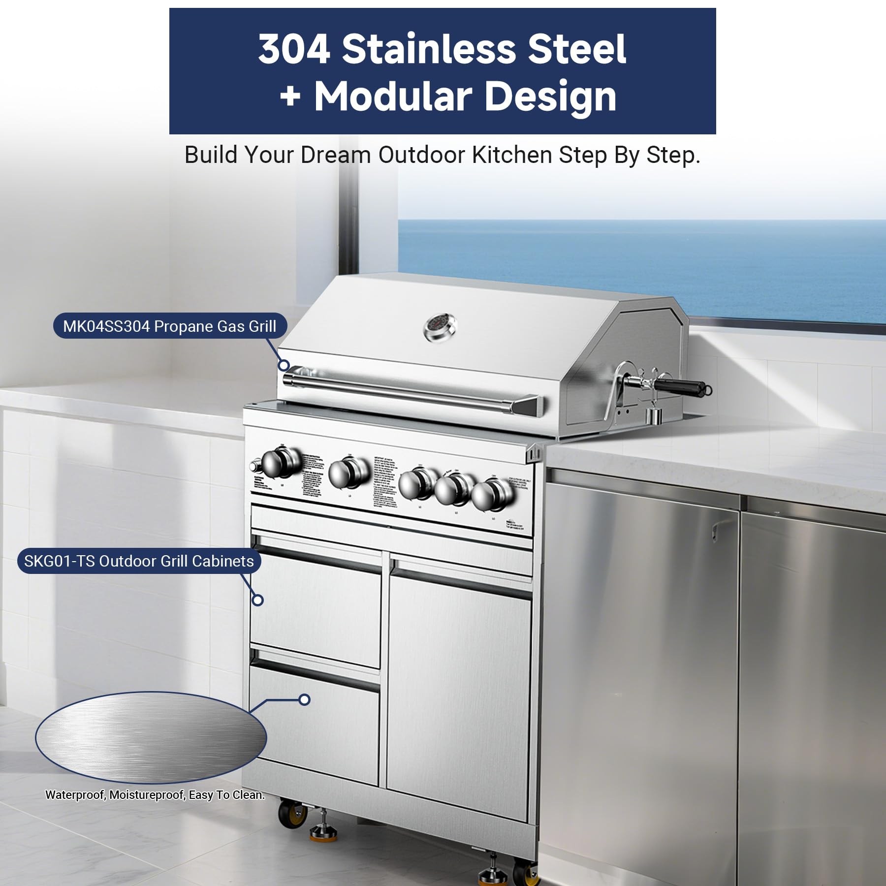 Snapklik.com : BODEGA Outdoor Stainless-Steel Kitchen Drawers Cabinet ...
