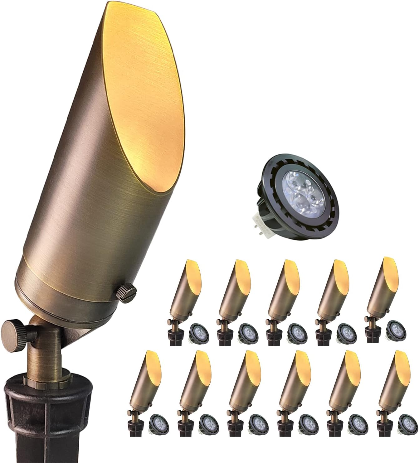 COLOER Die-cast Brass Landscape Spotlights, 12 Pack Spotlight Fixture ...