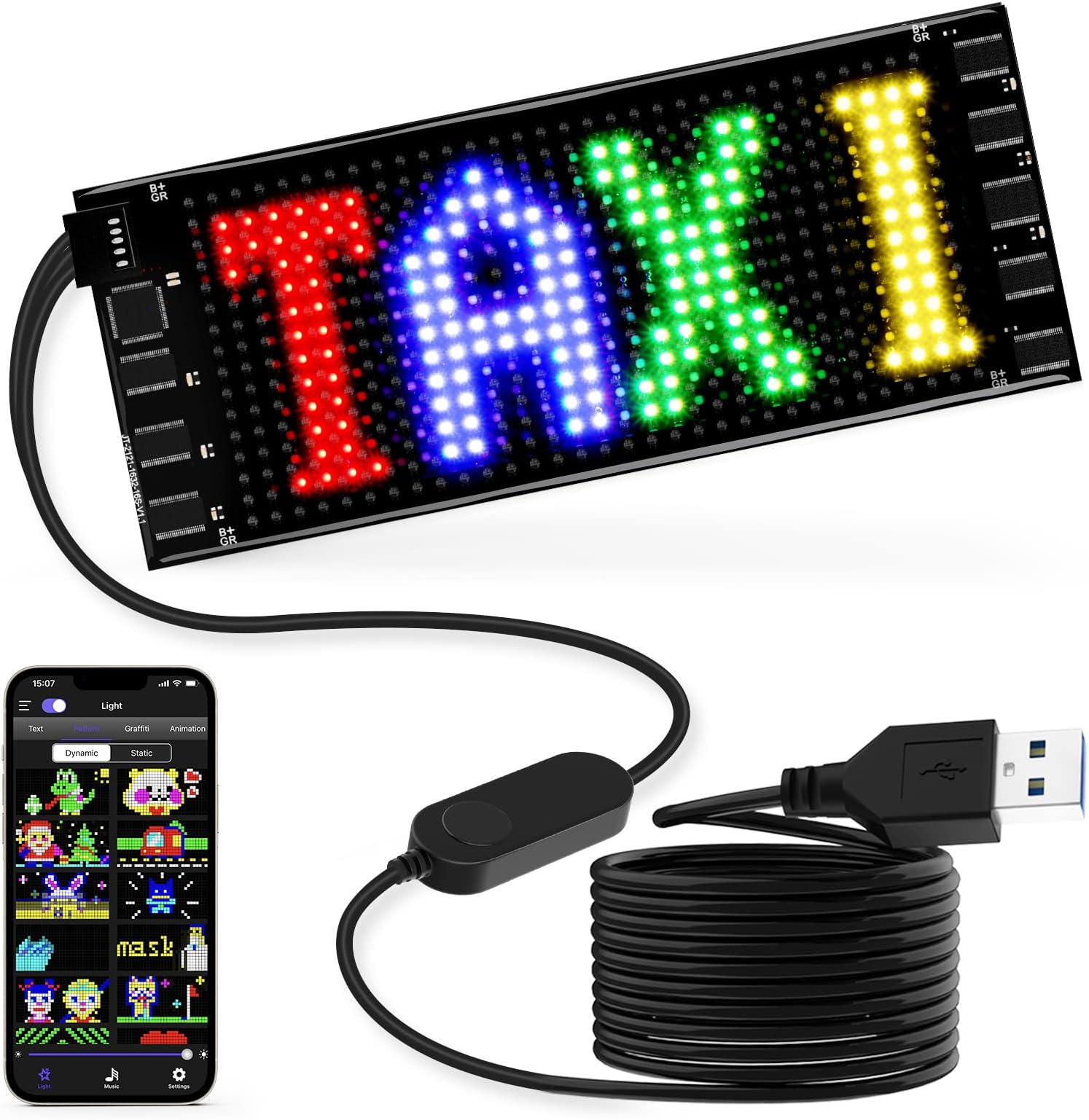 Amazon.com: YSY LED Sign Decor, 2 Color Changeable Taxi Flashing Hook ...