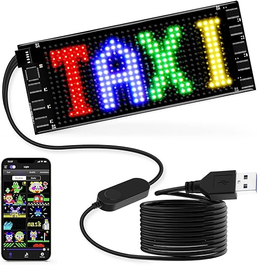 Amazon.com: Rayhome LED Sign for Car, 7''x3''Flexible LED Matrix Panel ...