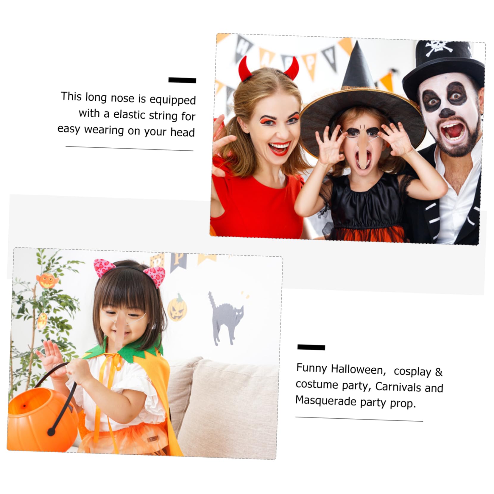 TOYANDONA 2pcs Long Nose Prop Witch Nose Prosthetic Gru Prosthetic Nose ...