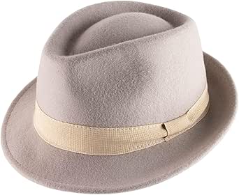 Classic Italy Trilby Wool Felt Trilby Hat Size 54 Cm Creme at Amazon ...