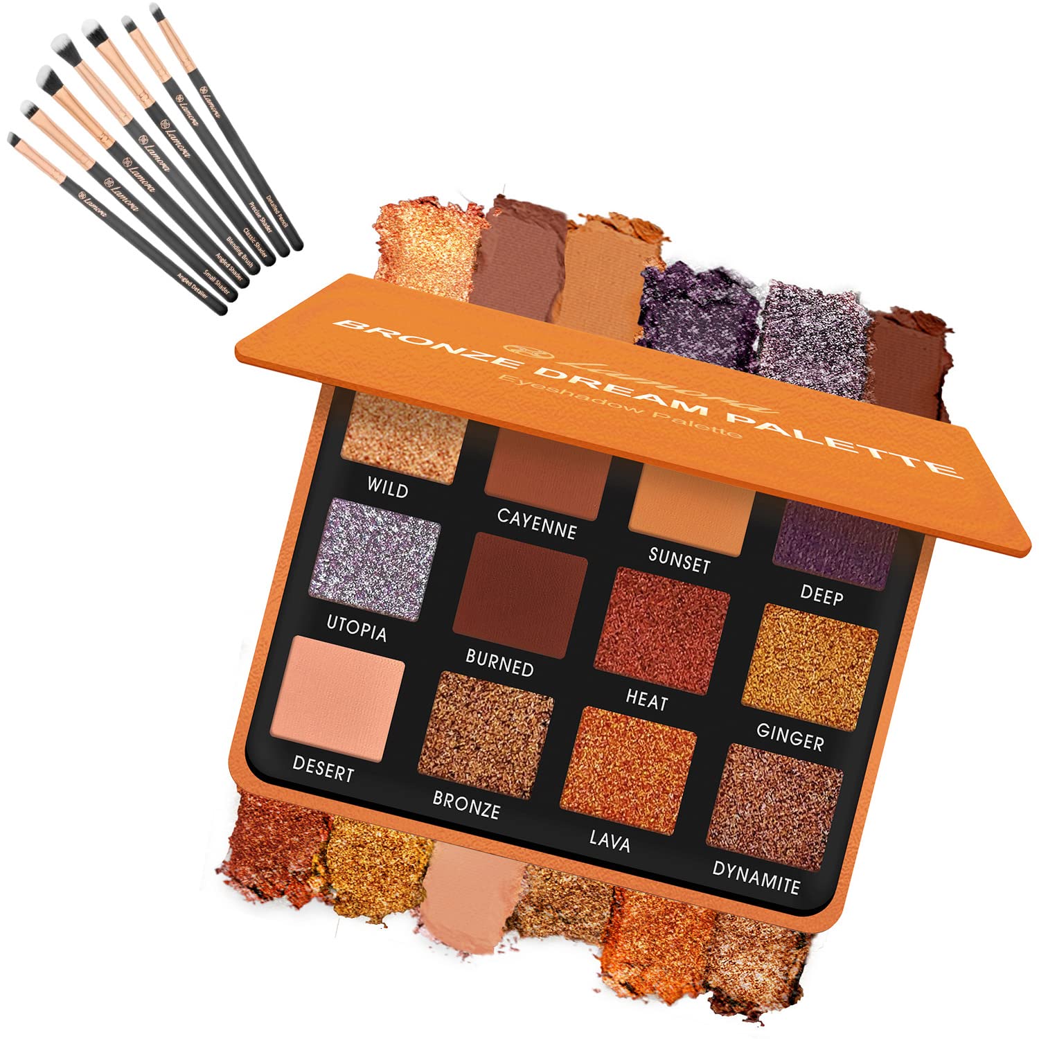 Amazon.com : Bronze Smokey Eyeshadow Palette with Eyeshadow Brush Set ...