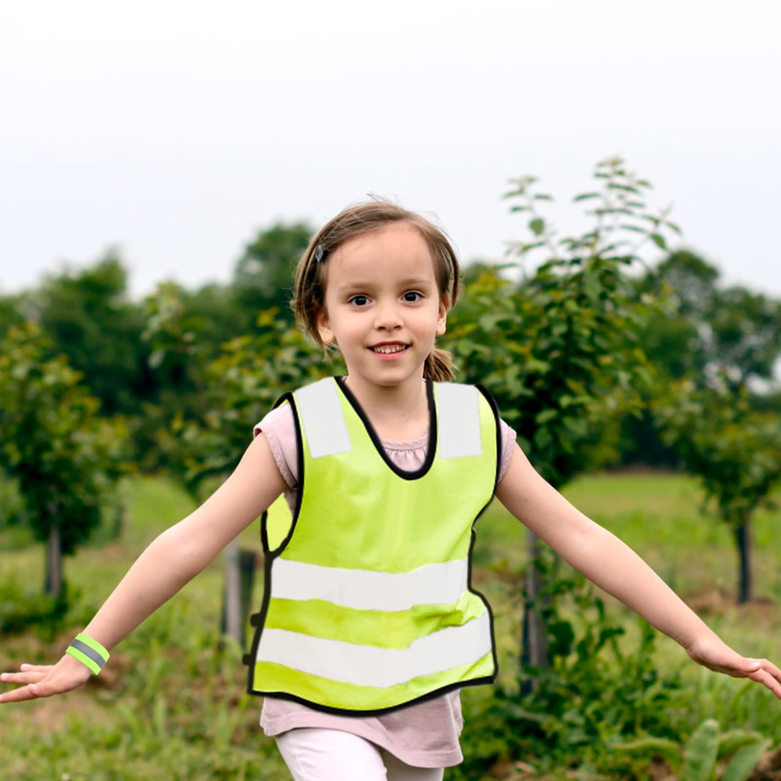 VEGCOO 6pcs Hi Vis Vests and Wrist for Kids, Childrens High Visibility ...