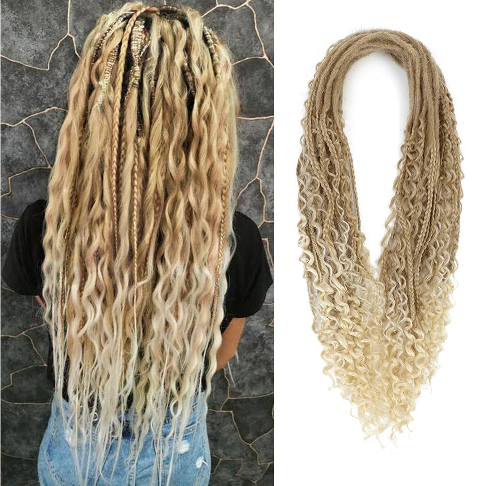 Amazon.com : Ajsowju Boho Dreads Synthetic Boho Box Braids Double Ended ...
