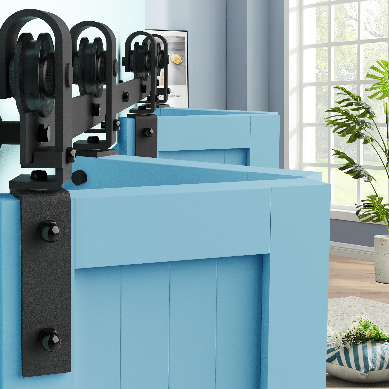 Amazon.com: 72" Bifold Sliding Barn Door Hardware Track Kit for 4 ...