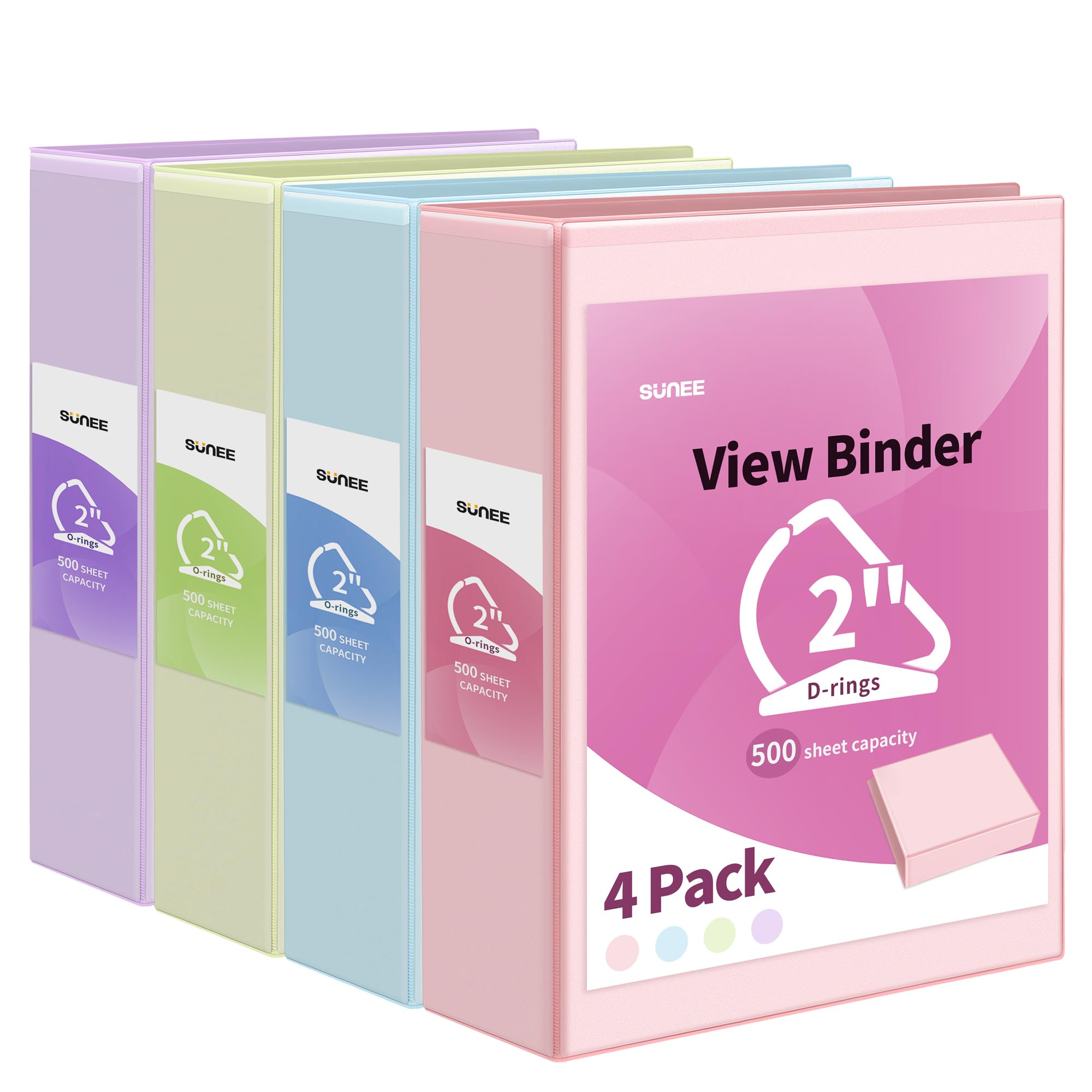 Snapklik.com : SUNEE 3 Ring Binder 2 Inch, Clear View Binder Three Ring ...