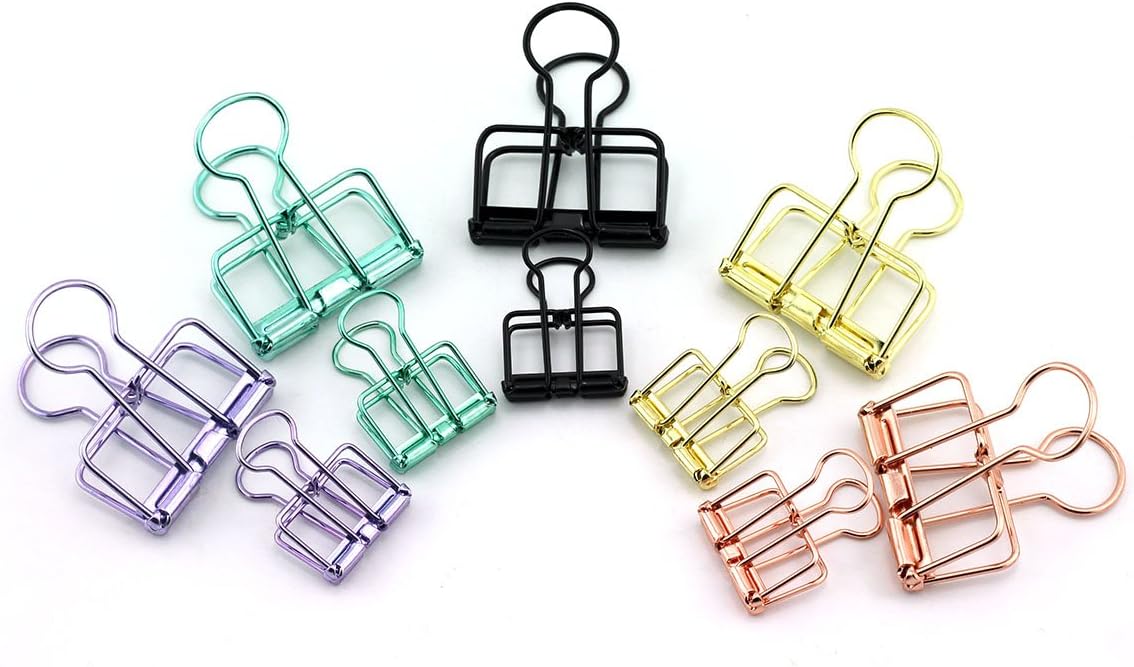 Amazon.com: NXG 20-Pack Black Metal Wire Binder Clip Set,10pcs 2.25 ...