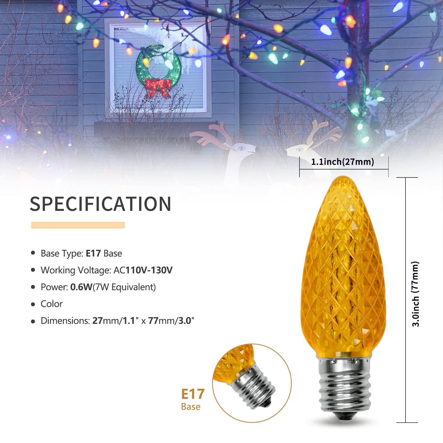 Snapklik.com : 25PACK Multicolor C9 LED Christmas Lights Replacement ...