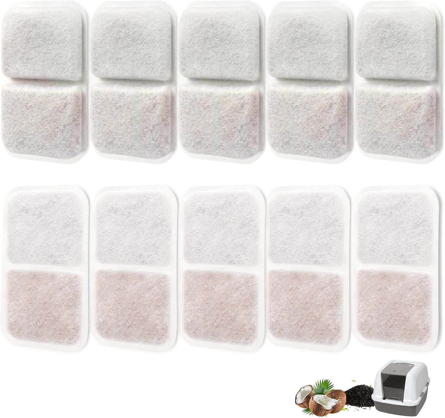 10 Pack Filter Replacement for Catit Litter Boxes Jumbo/Regular/Catit ...