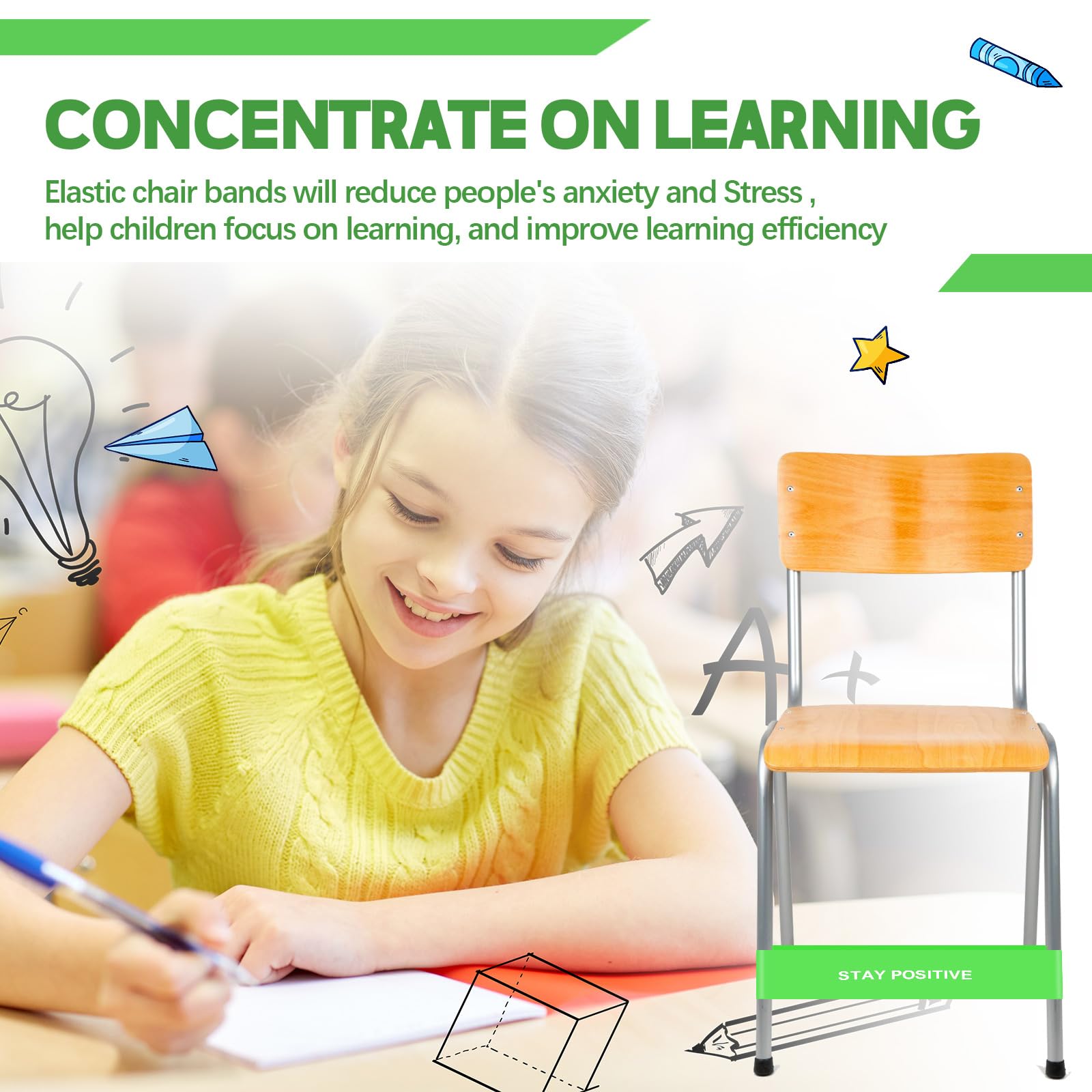 Snapklik.com : Libima 24 Pcs Classroom Chair Bands For Kids