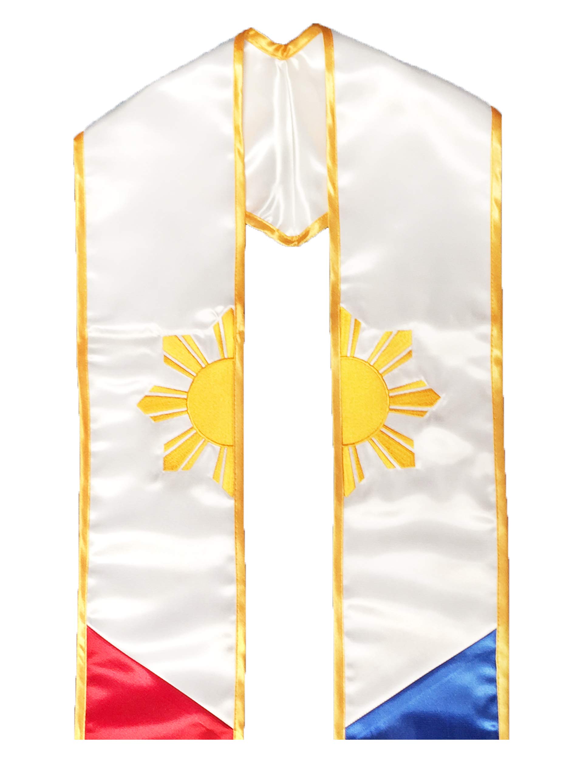 Phillipines Flag Graduation Sash Stole Filipino Heritage - Embroidered ...