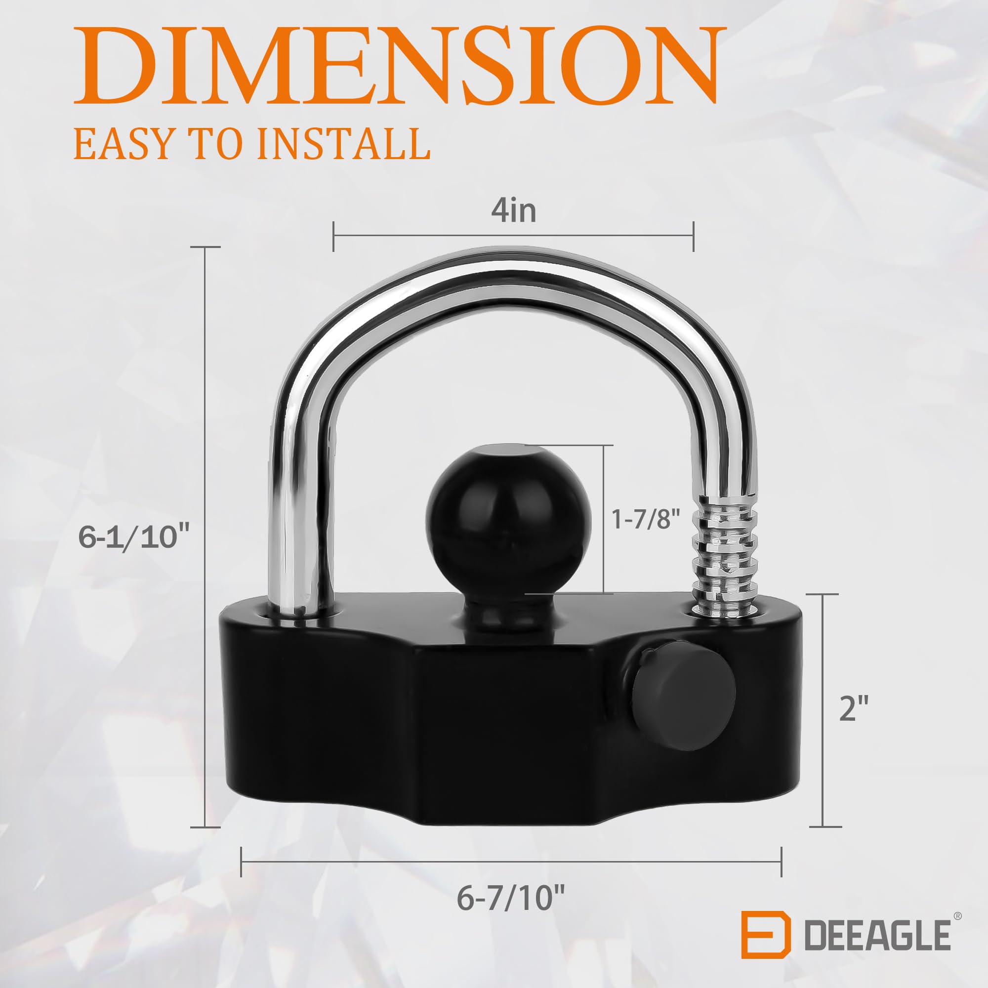 Snapklik.com : DEEAGLE Universal Trailer Coupler Ball Lock, Hitch Lock ...