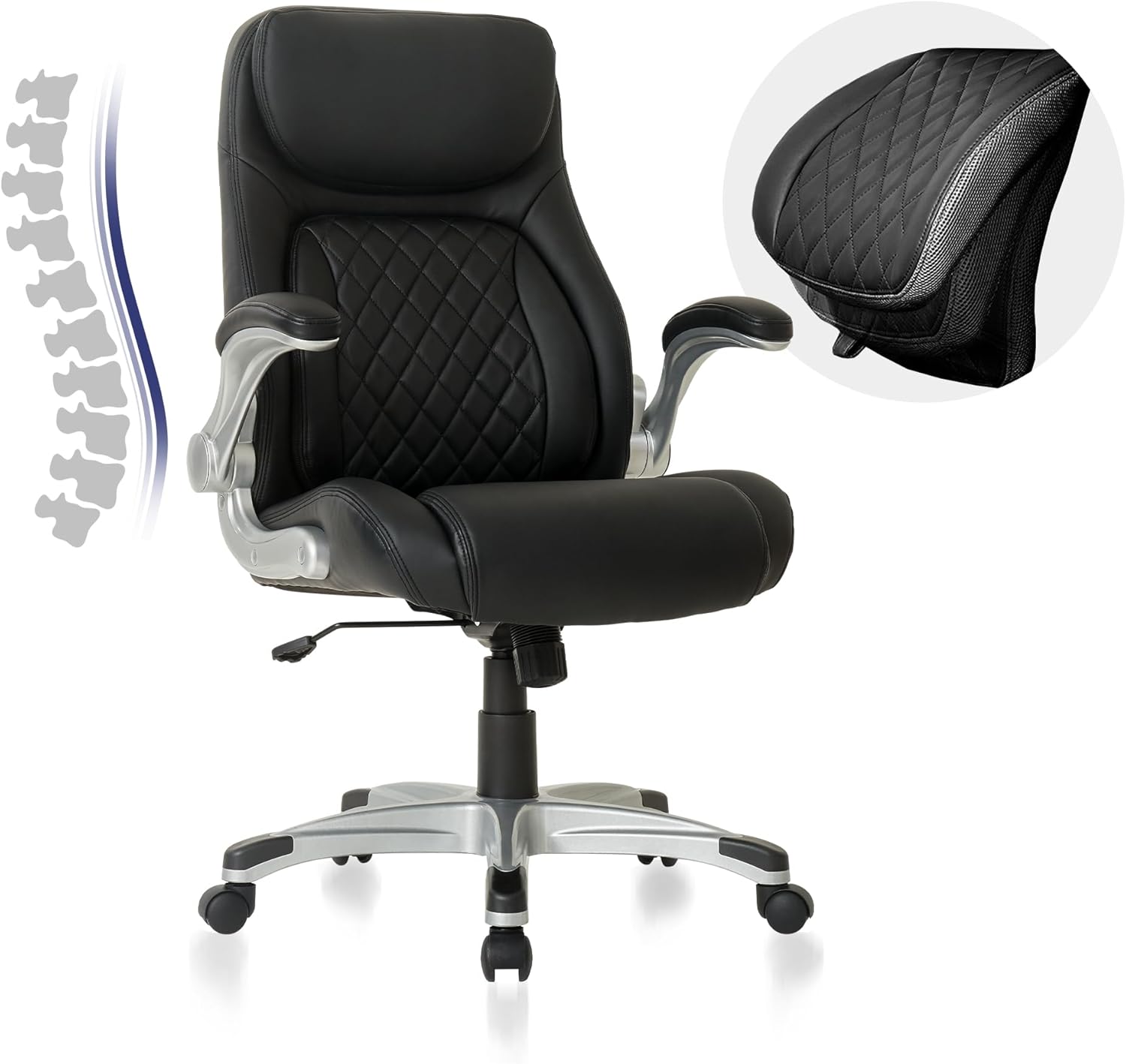 Amazon.com: Nouhaus Ergonomic Office Chair Premium Microfiber Leather ...