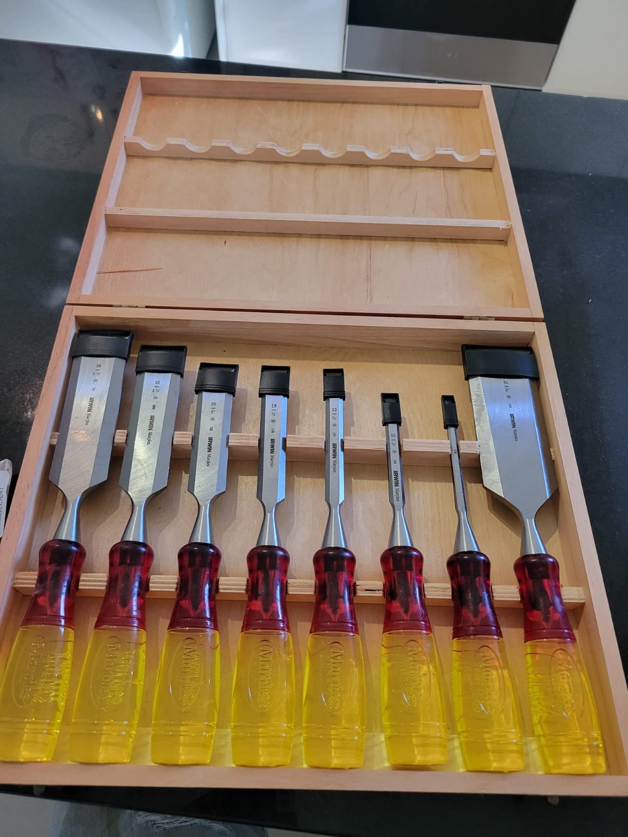 XMS Irwin XMS18S373S8 Marples Limited Edition Splitproof Chisel Set 8 ...