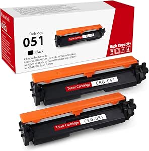 High-Yield 051 Black Toner Cartridge (2-Pack) - Vsenk Compatible CRG051 ...