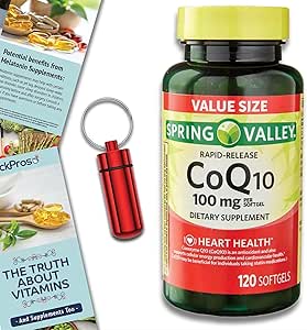 Amazon.com: Spring Valley Rapid-Release CoQ10, 100 mg Softgels Bundle 120 Count Plus Vitamin ...