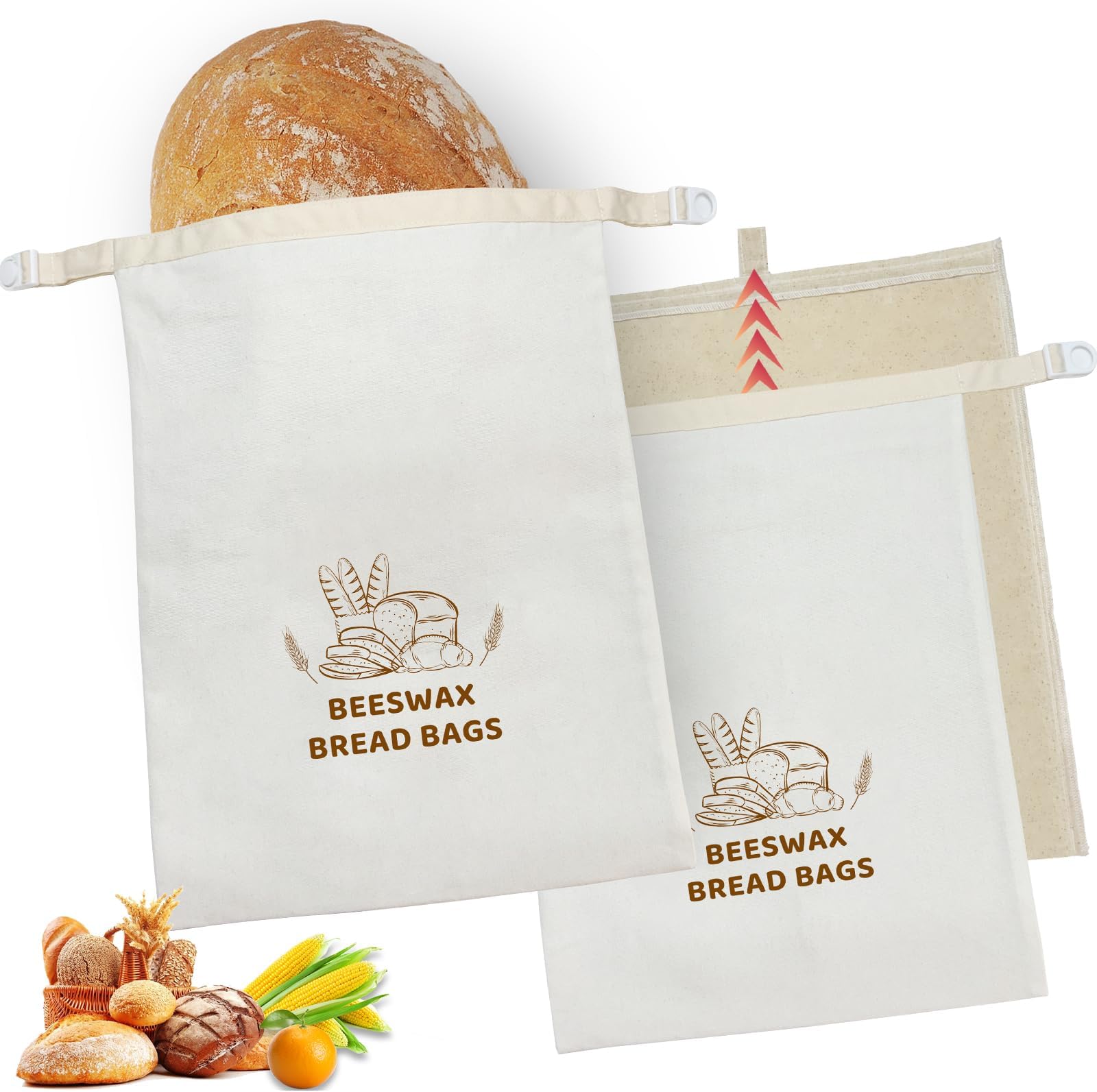 Amazon.com: OHIYO Reusable Beeswax Bread Bags for Freezer ...