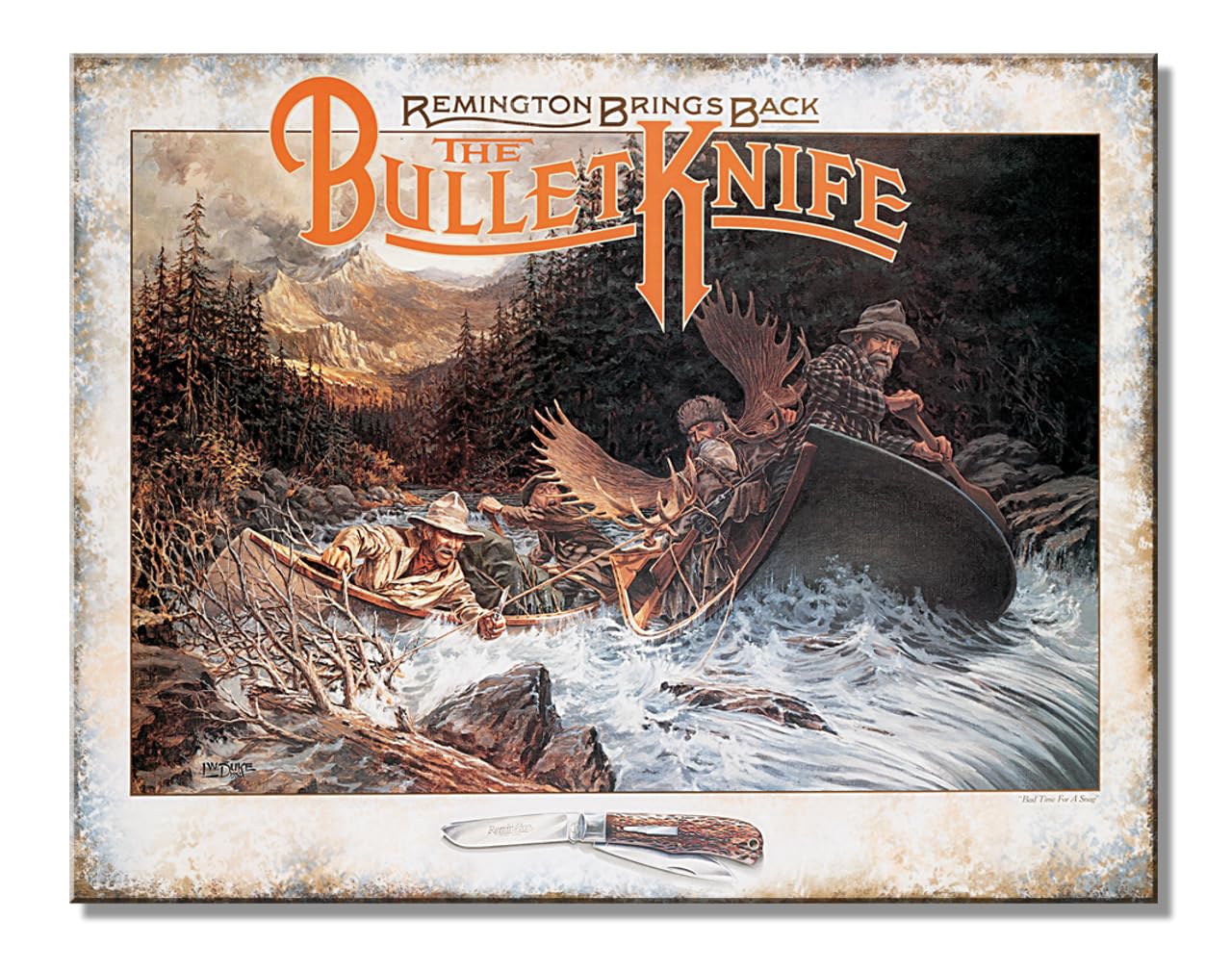Amazon.com: Desperate Enterprises Remington Bullet Knife Snag Tin Sign ...