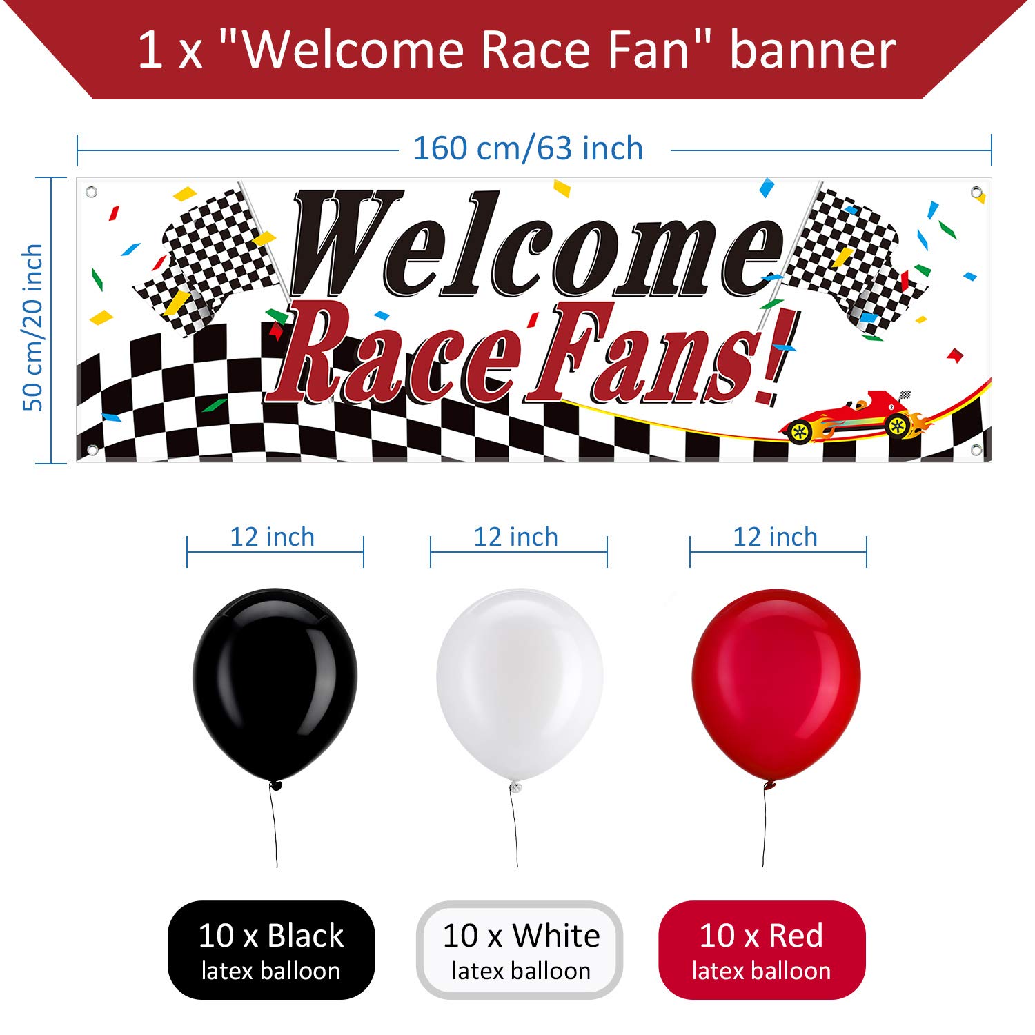 Buy Race Car Party Decoration Kit of 40 Pieces, Large Racing Cutouts ...