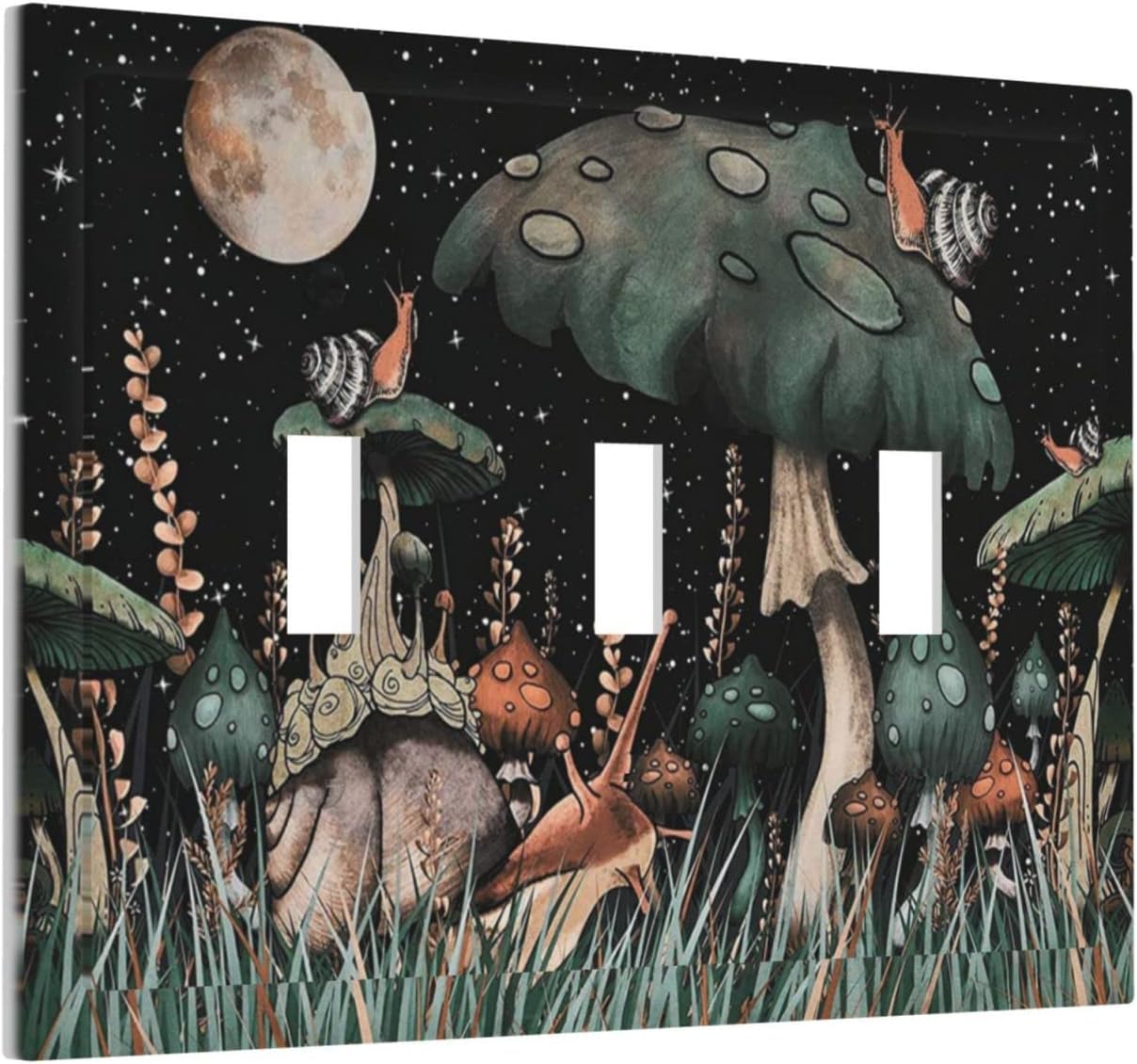 Amazon.com: Fantasy Mushroom Moon and Stars Triple Toggle Light Switch ...