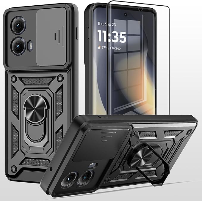 MQERYBV for Moto G85 Case with Tempered Glass Screen Protector ...