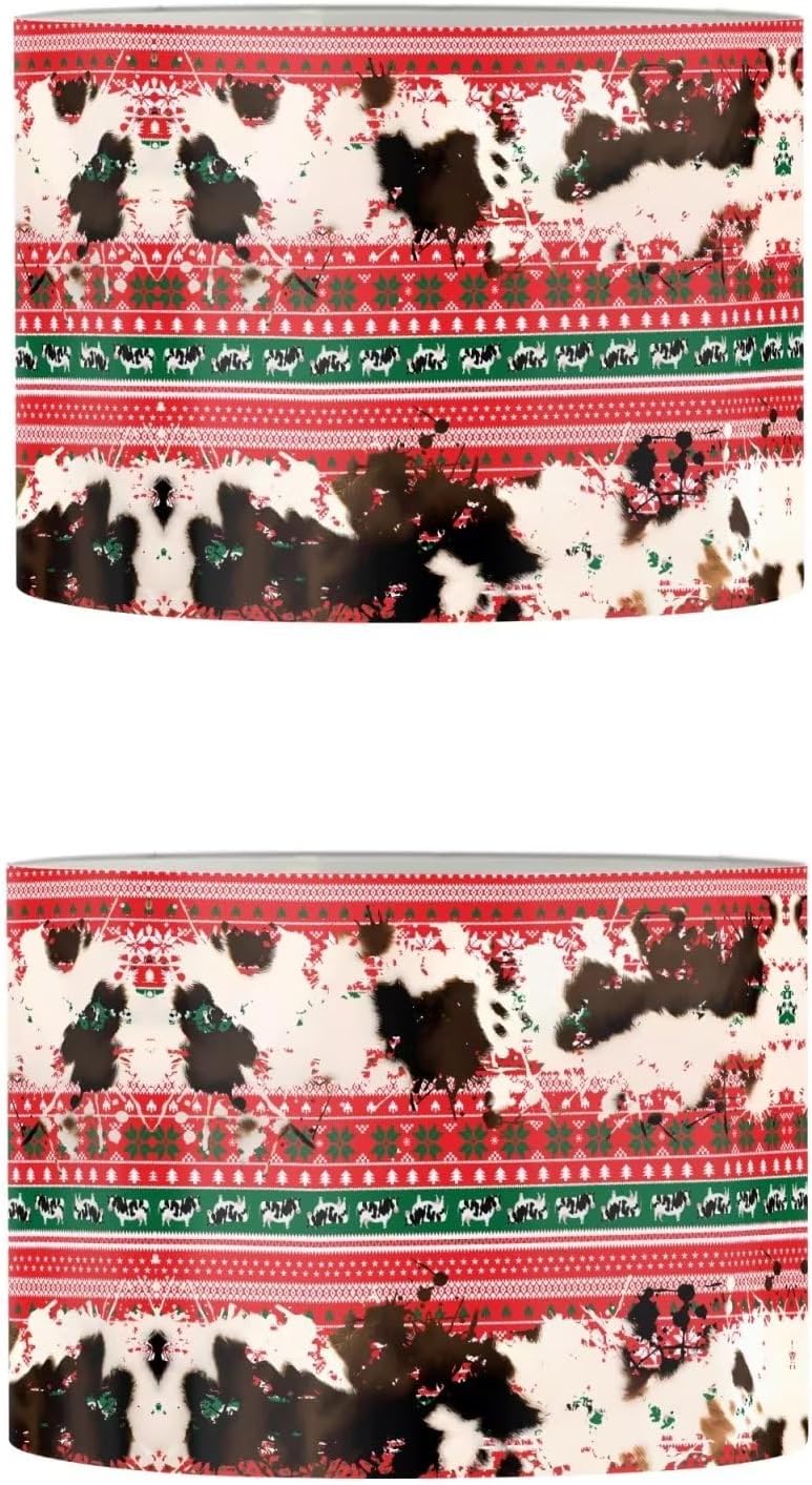 Yzaoxia 2Pack Lamp Shade Brown Cowhide Aztec Lampshade Cover Suitable ...